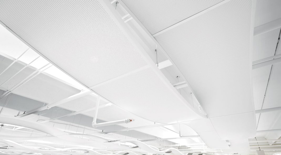 Atlantic Packaging | Curved Metal Ceiling System | Armstrong Ceiling ...