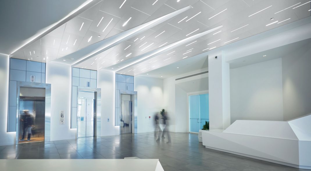 Academy Tower Lobby | Metal Ceiling Panels | Armstrong Ceiling ...